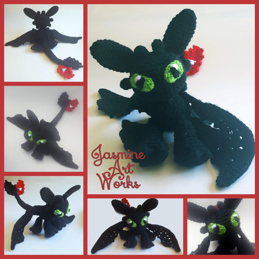 Toothless Dragon Crochet Pattern – Jasmine Art Works